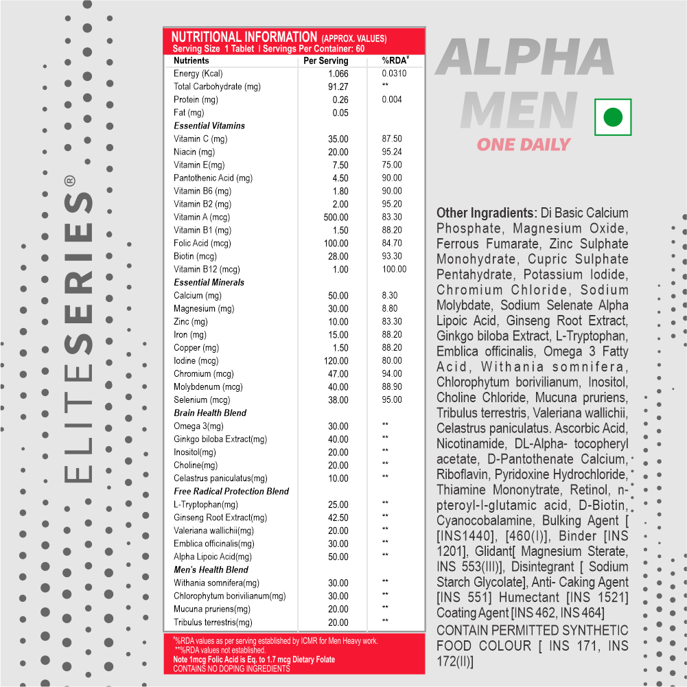 Buy AlphaMen Multivitamin for Men's Health (60Tab) - HealthFarm ...