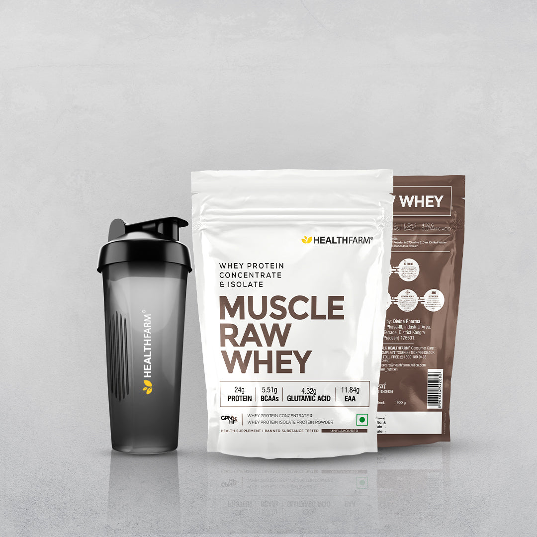 Buy Muscle Raw Whey Protein Concentrate & Isolate Powder - Healthfarm ...