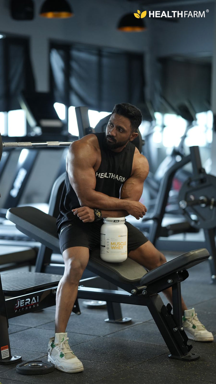 Buy Healthfarm Muscle Whey Protein Powder in India 2024 | 100% ...