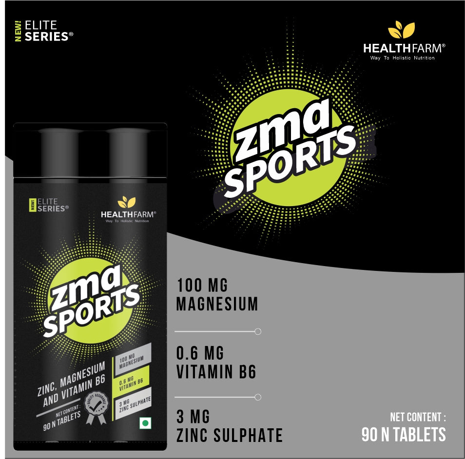 ZMA Sports (ZINC+ Magnesium +Vitamin B6) 90 Tab - HealthFarm ...