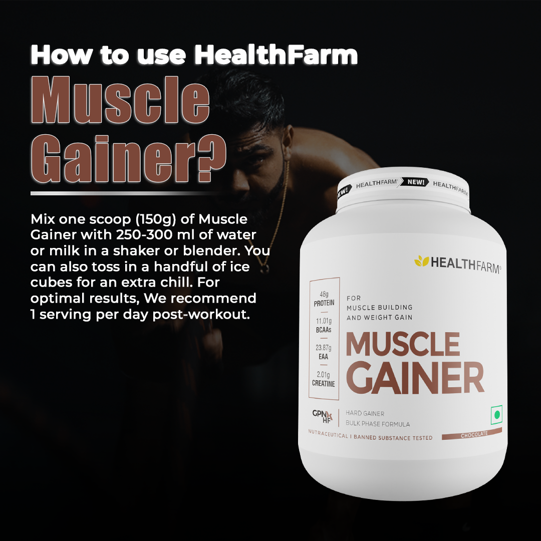 Healthfarm Muscle Gainer (3Kg) Hard Gainer Bulk Phase Formula ...