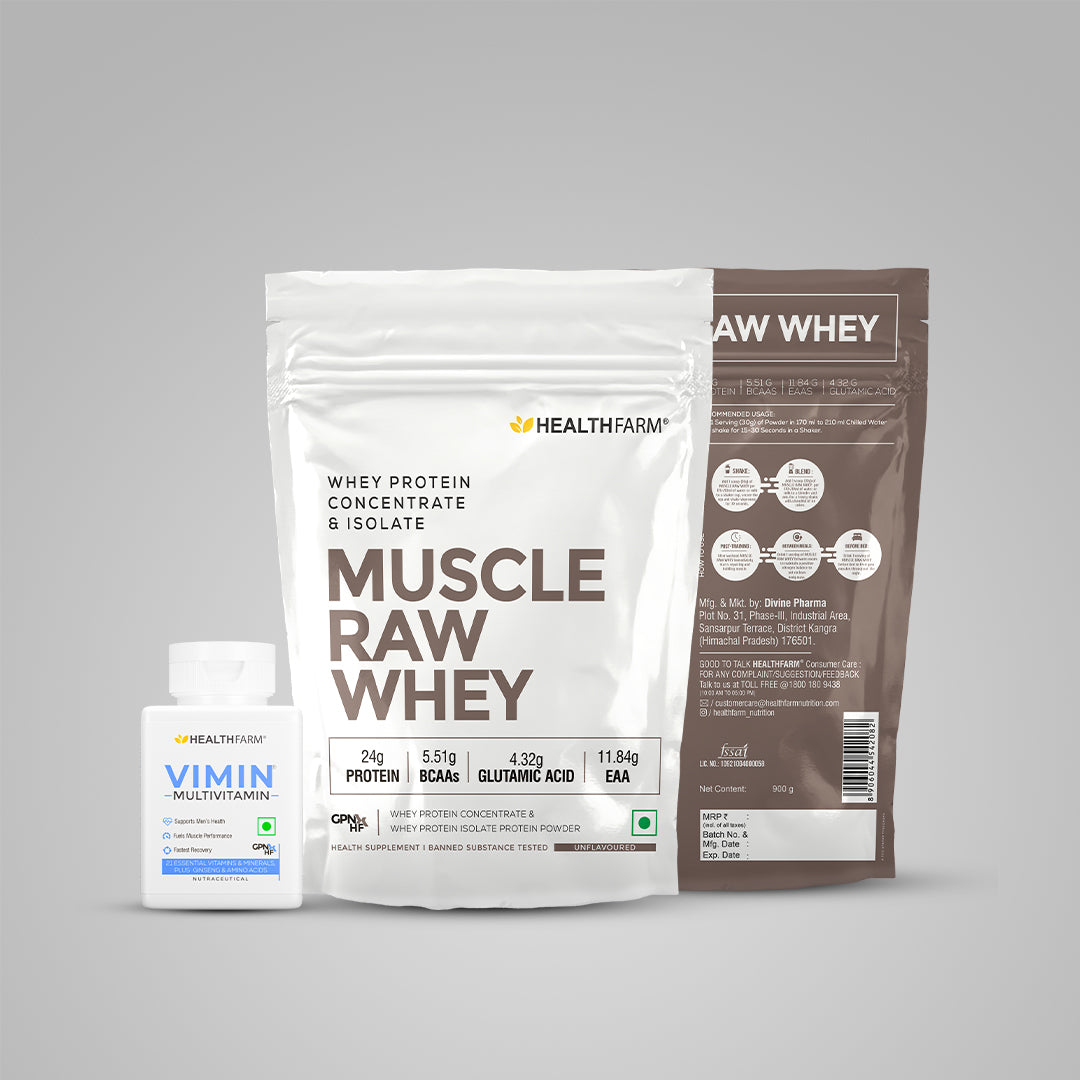 Buy Muscle Raw Whey Protein Concentrate & Isolate Powder - Healthfarm ...