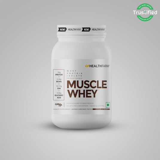 Buy Healthfarm Muscle Whey Protein Powder in India 2024 | 100% ...